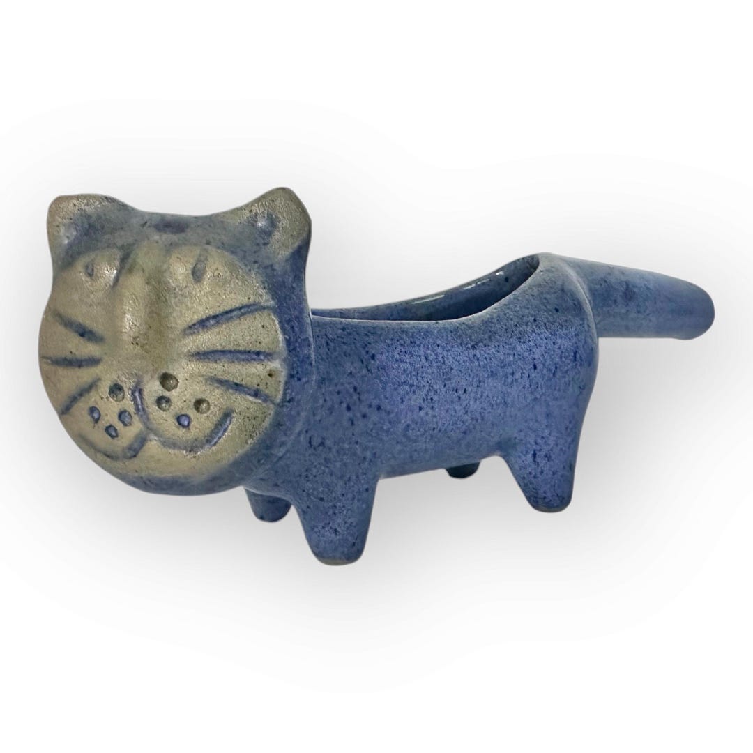 1970s David Stewart Pottery Stoneware Cat Planter for Lions Valley, Mid ...
