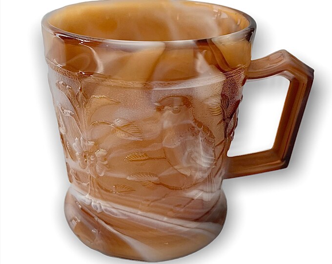 Vintage Imperial Glass Robin Caramel Slag Glass Mug - Etsy
