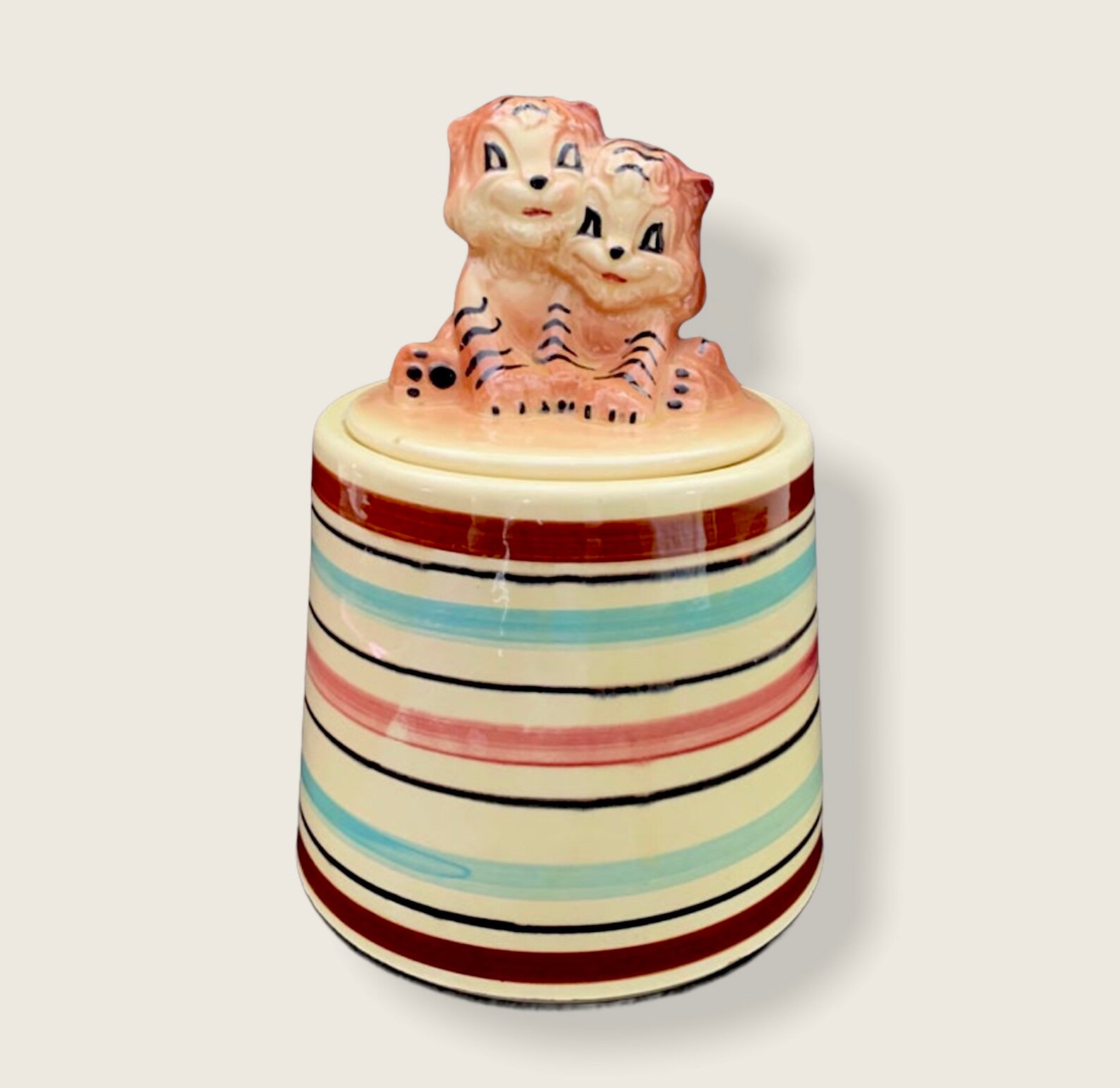 Roseville Baby Tiger Cubs Cookie Jar R.R.P. Made in USA - Etsy