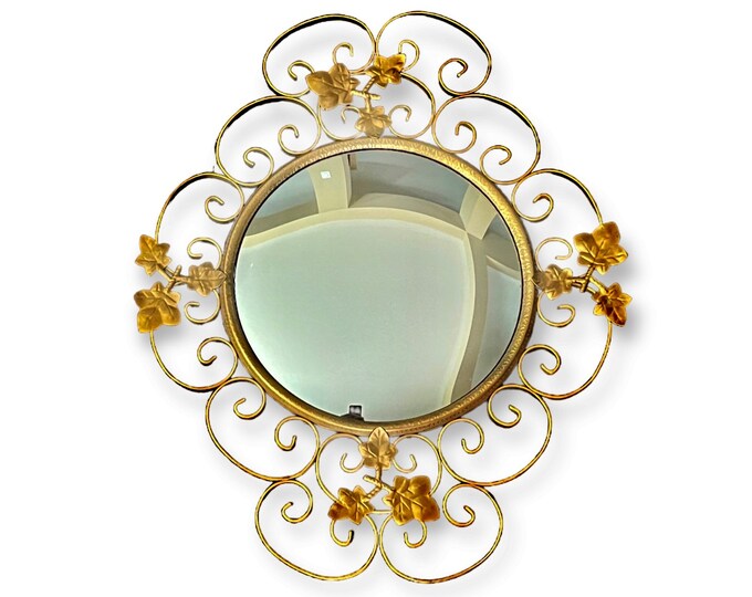 Gorgeous Mid Century Convex Mirror With Gild Leaf Frame - Etsy