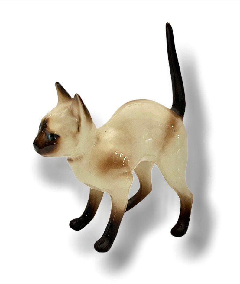Lefton Siamese Cat and Kitten Figurines Blue Eyes Mid Century | Etsy