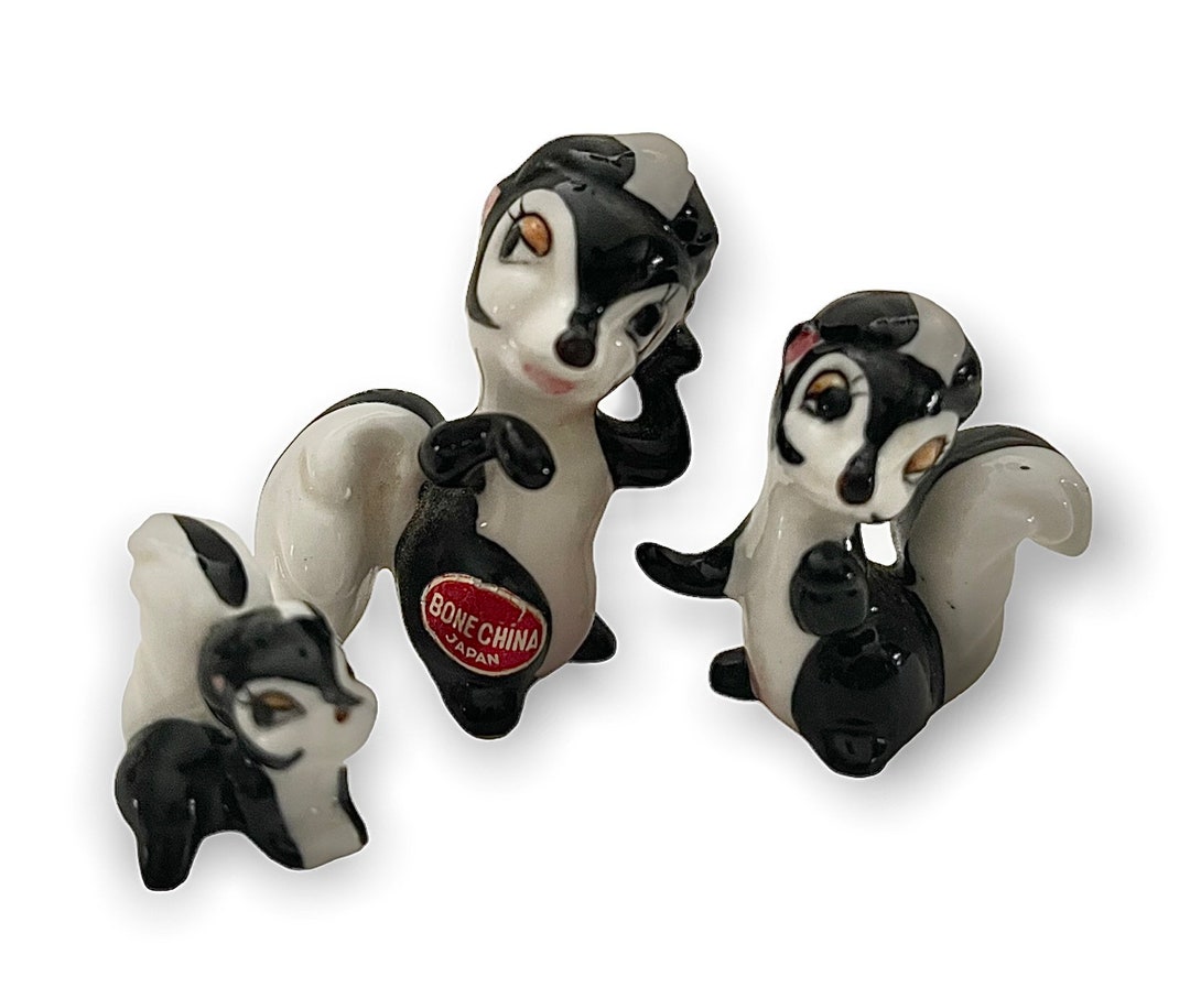 3 Vintage Miniature Skunk Figurines Made in Japan Set - Etsy