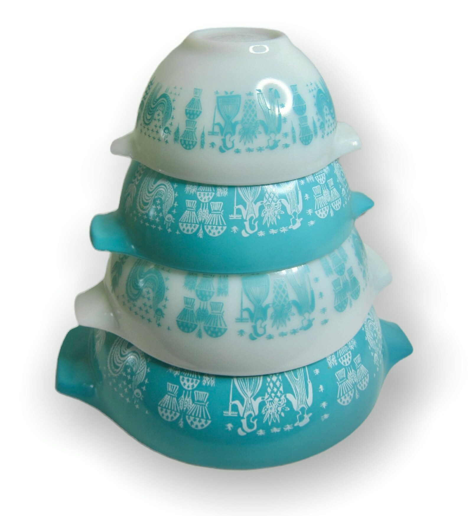 Vintage Set of Pyrex Turquoise Amish Butterprint Cinderella - Etsy