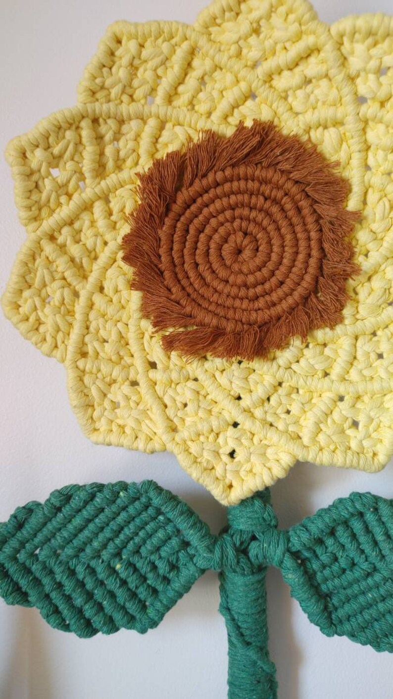 Large Macrame Sunflower Wall Hanging - Etsy