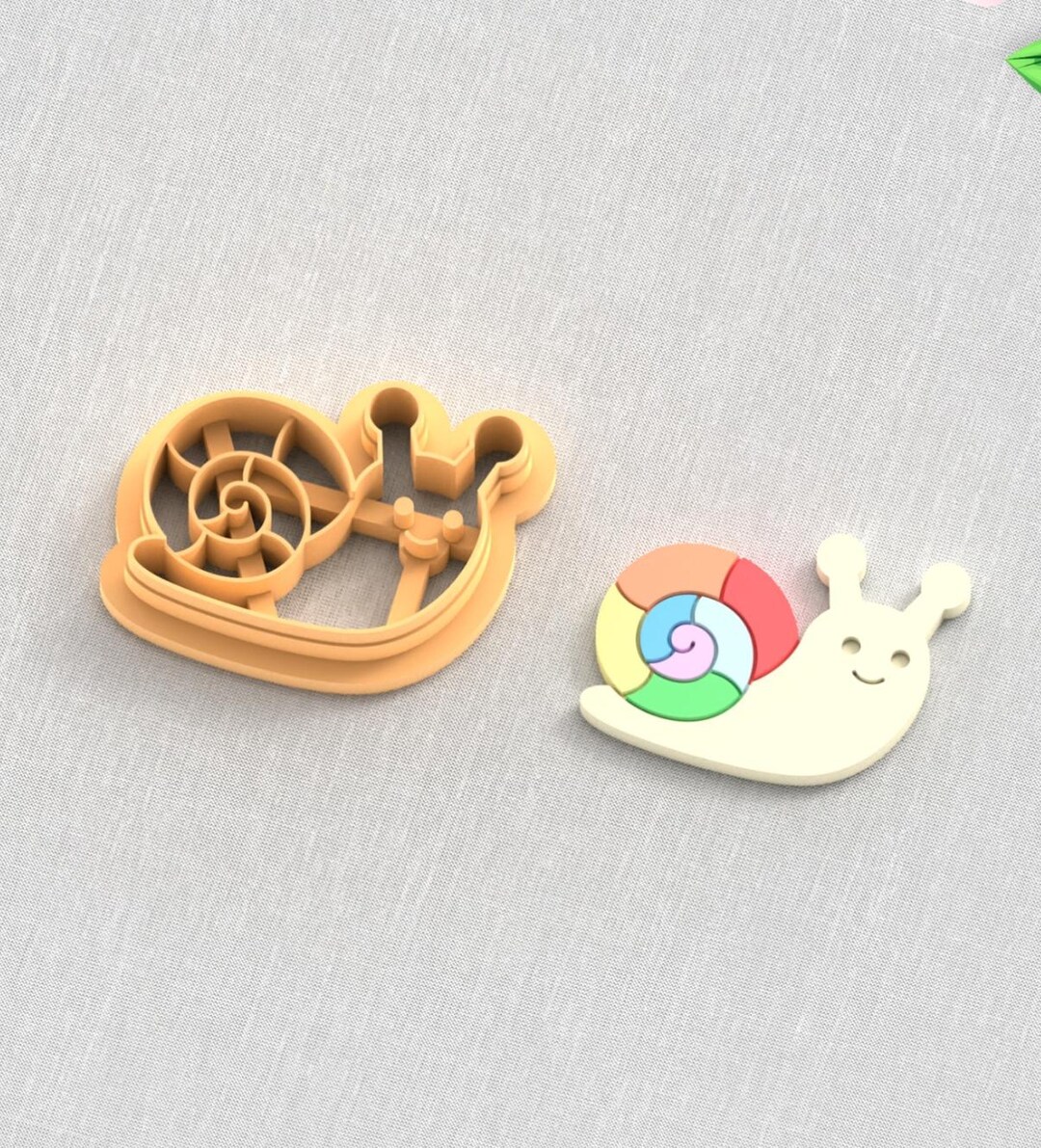 Rainbow Snail Polymer Clay Cutter, Sharp Edge, Cute - Etsy