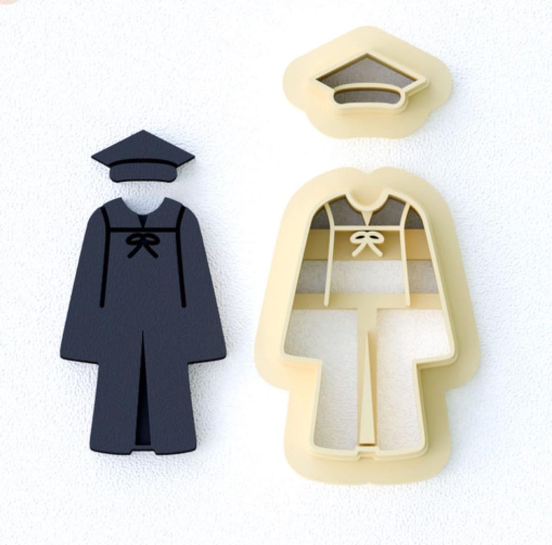 Graduation Gown and Cap Polymer Clay Cutters, Multiple Options, - Etsy