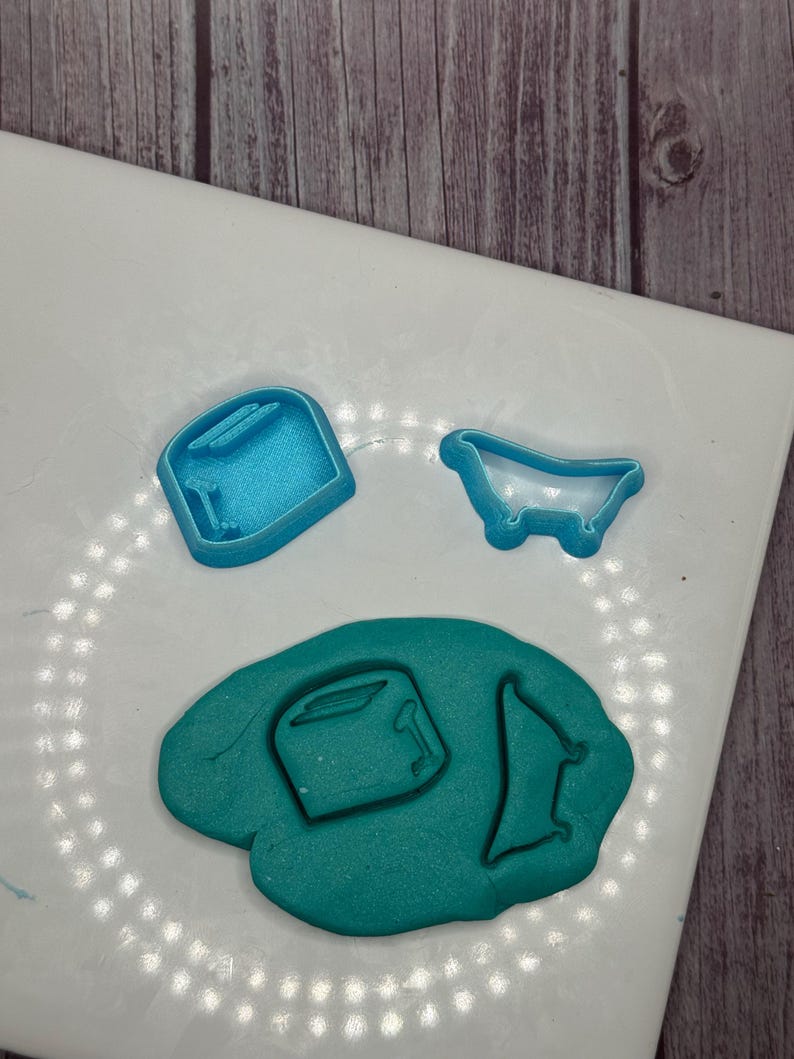 Bathtub and Toaster Polymer Clay Cutter Set, Mismatched Earrings - Etsy