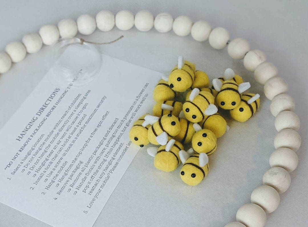 Felt Bees Baby Mobile DIY Kit: Yellow Nursery Decor - Etsy