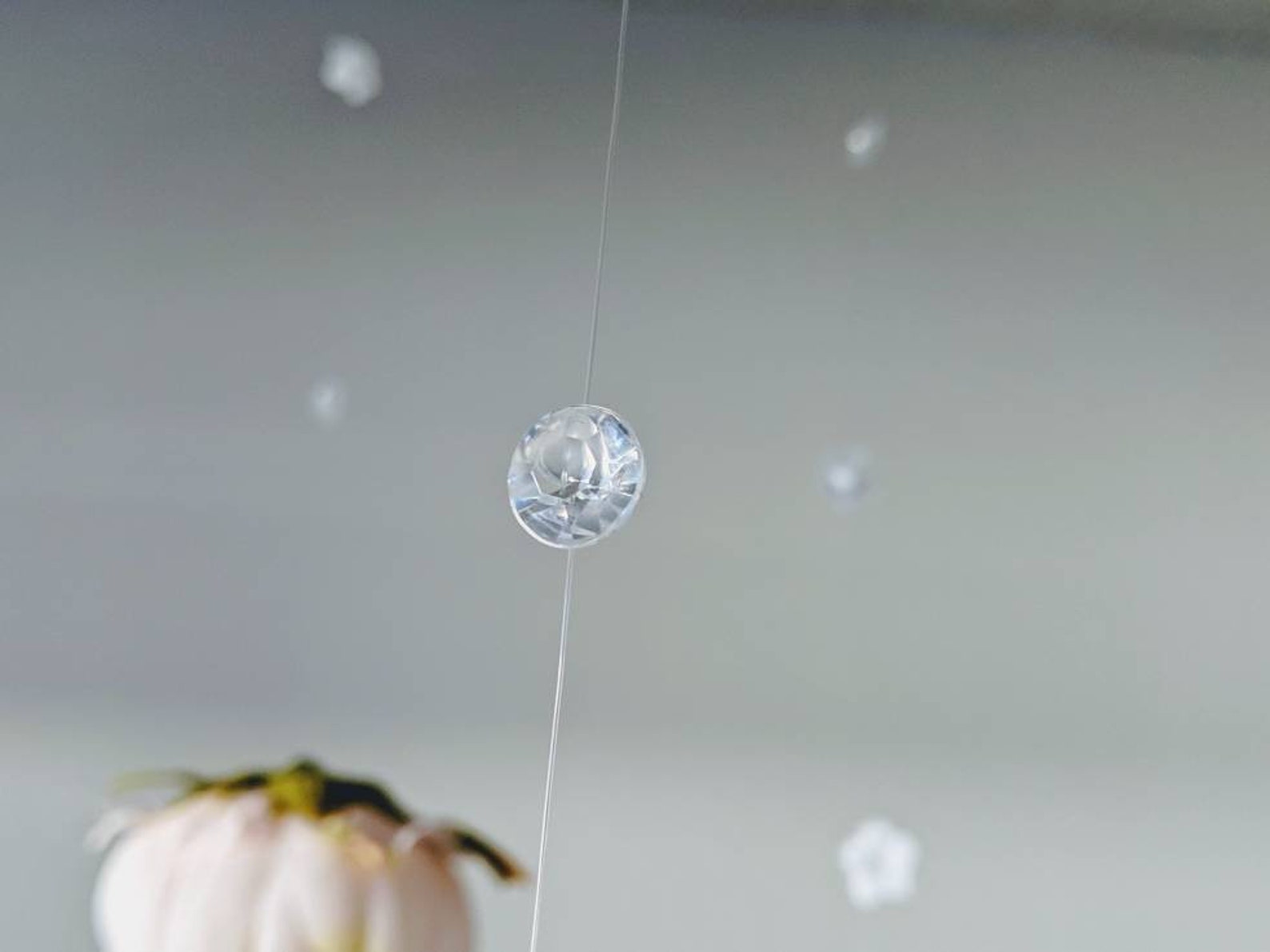 Pink Peony Baby Mobile With Crystals - Handmade Nursery Decor- Floral ...