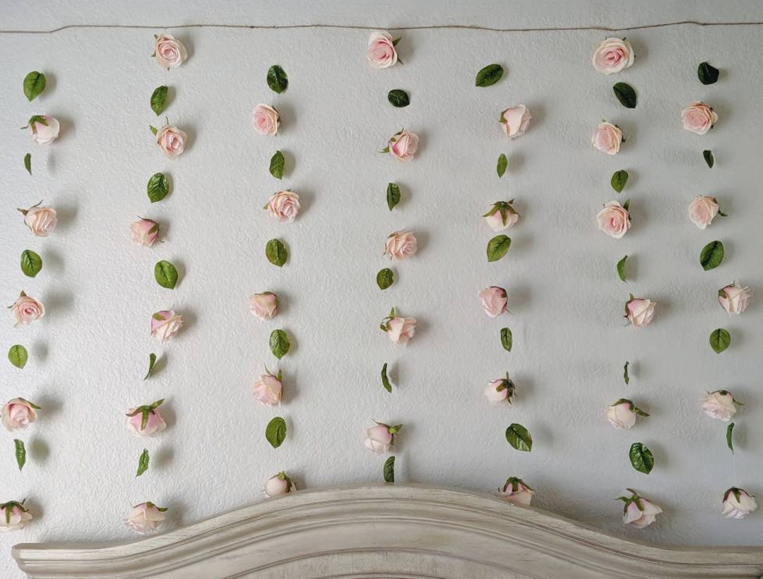 Floral Nursery Garland - Pink Rose Vertical Garland - Floral Wall Decor ...