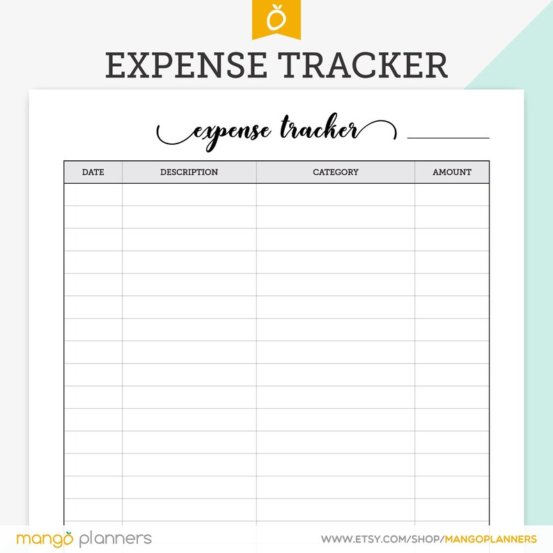 Printable Expense Log