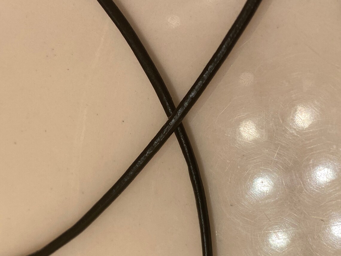 Black Leather Cord Chain Necklace Thin Plain Sleek Smooth - Etsy