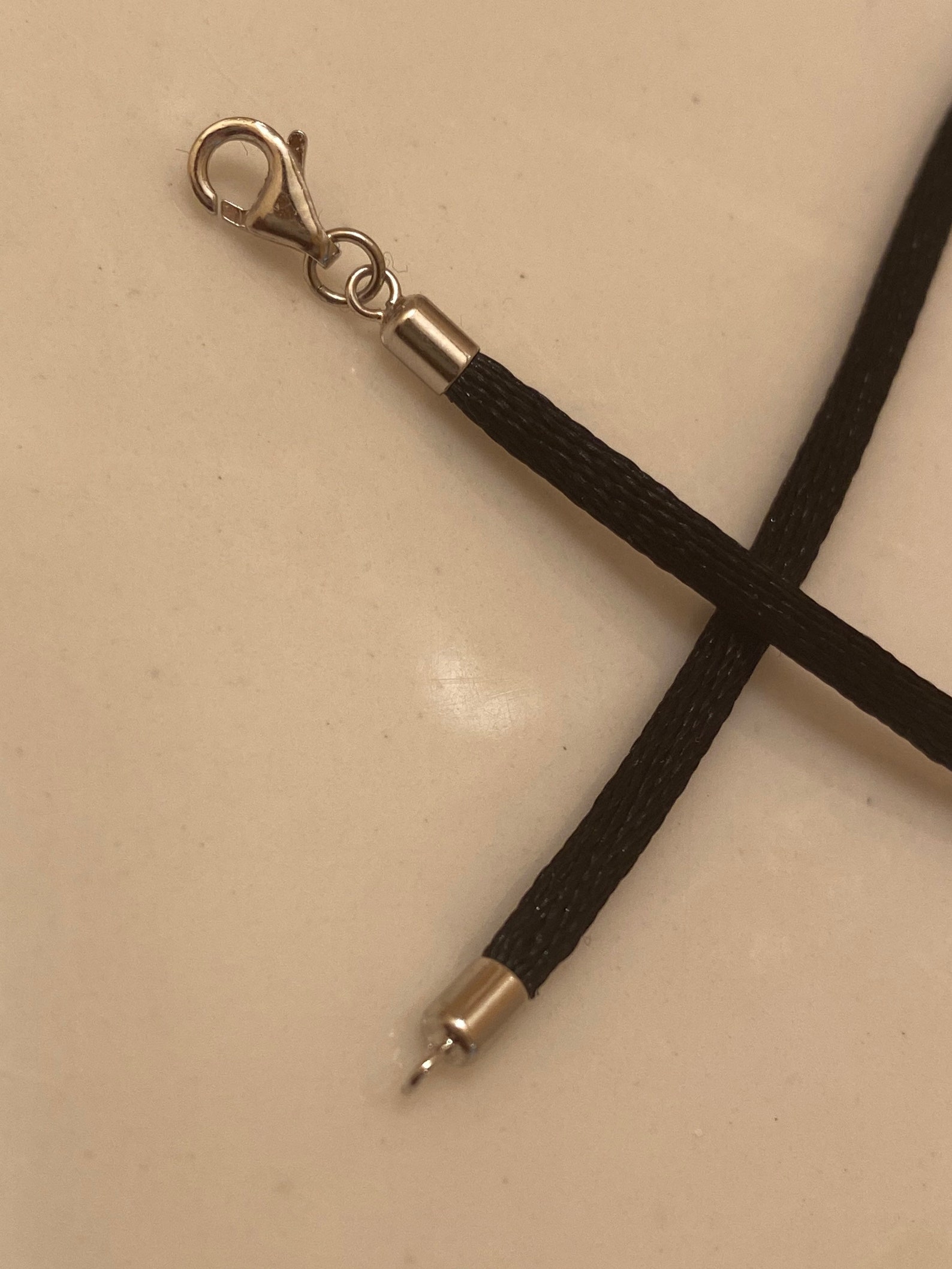 Black Smooth Soft Silk Satin Cord Chain Necklace With Sterling - Etsy