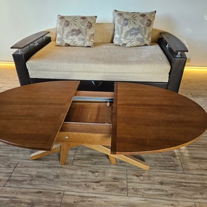 Oval Walnut Extendable Dining Table, Convertible Coffee Table ...