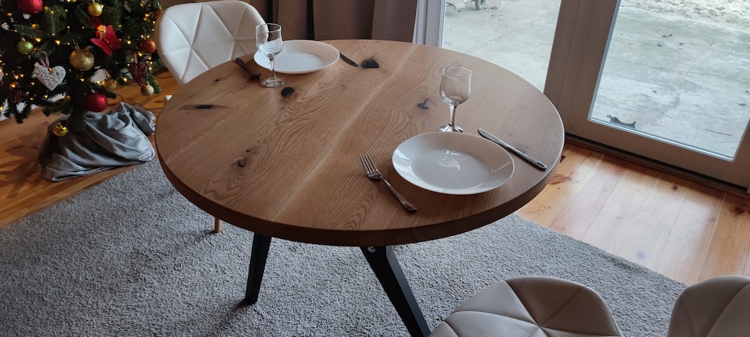 Transformer Round Wooden Coffee Table 2 in 1 Height Adjustable ...