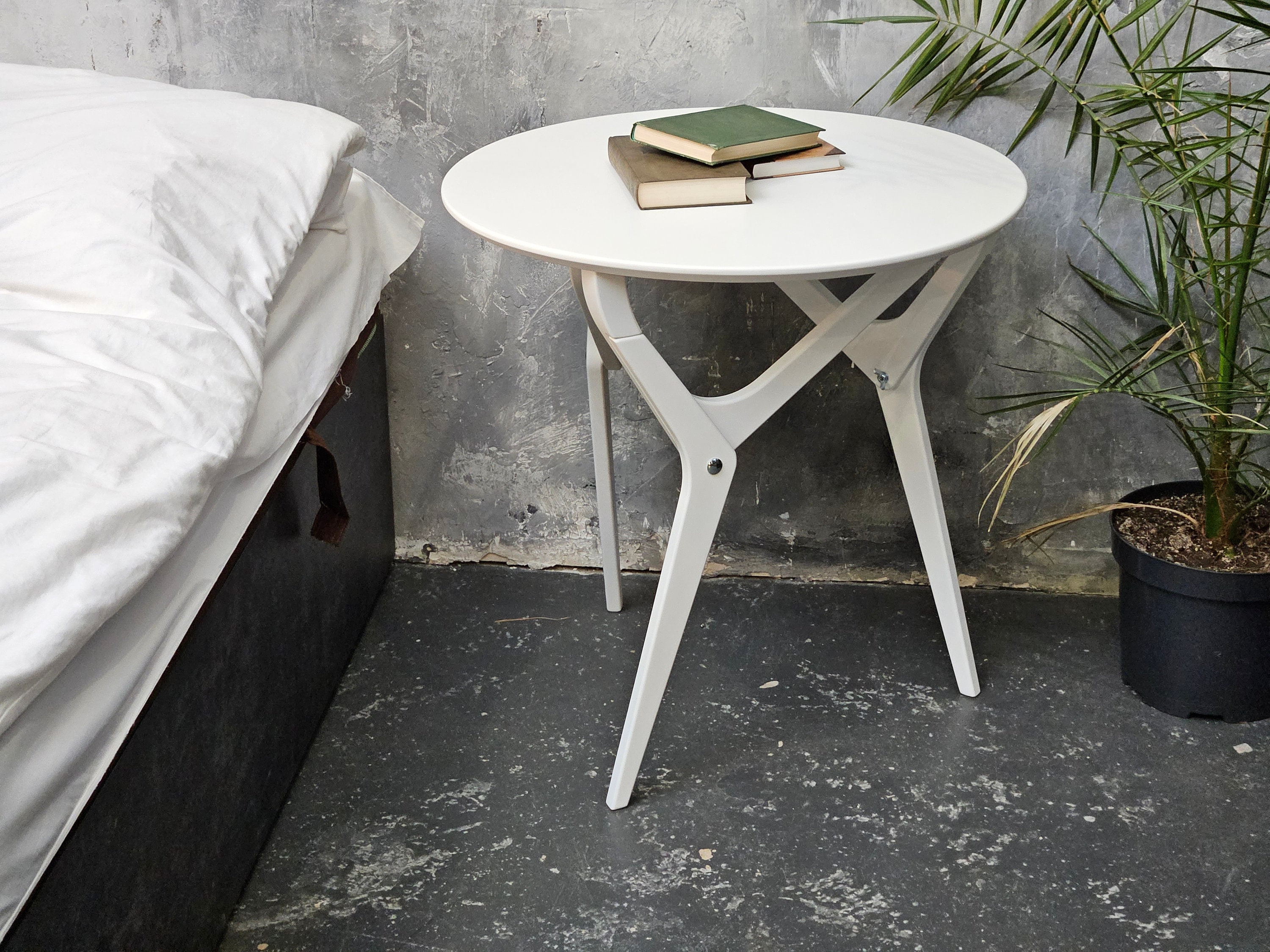 Transformer Round Wooden Coffee Table 2 in 1 White Coffee Table Narrow ...