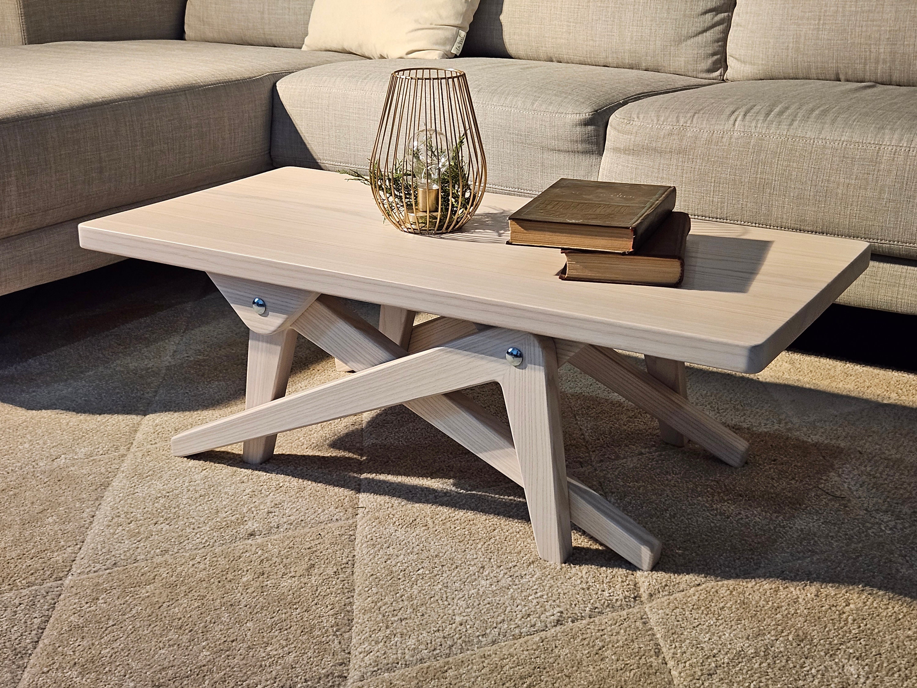 Transforming Table 2 in 1 Coffee Table Natural Wood Folding Table ...
