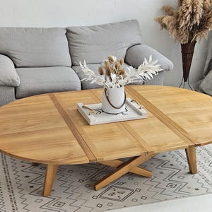 Round Transformable Dining Table | Adjustable Height Coffee Table ...