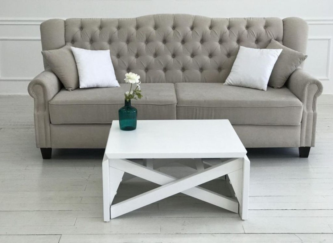 White Transformation Table 2in1 Dining/coffee | Natural Solid Wood ...