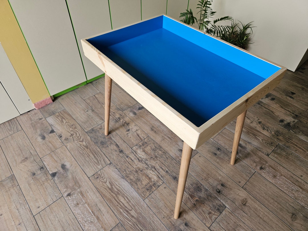 Montessori Natural Wood Sandbox With Lid and Legs | Jungian Sand ...