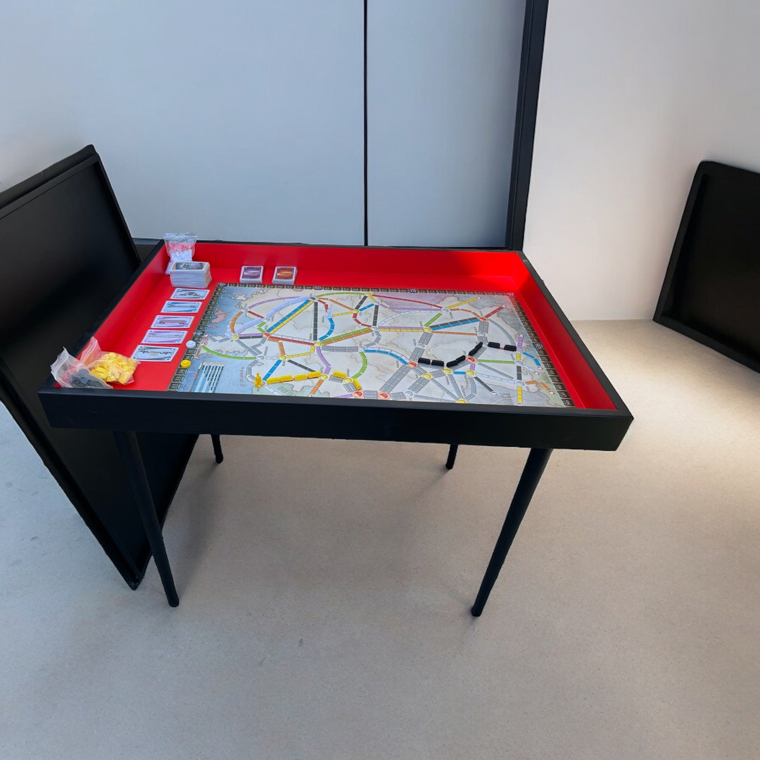 Game Table Black and Red Board Game Table Toy Storage Table Adult Game ...