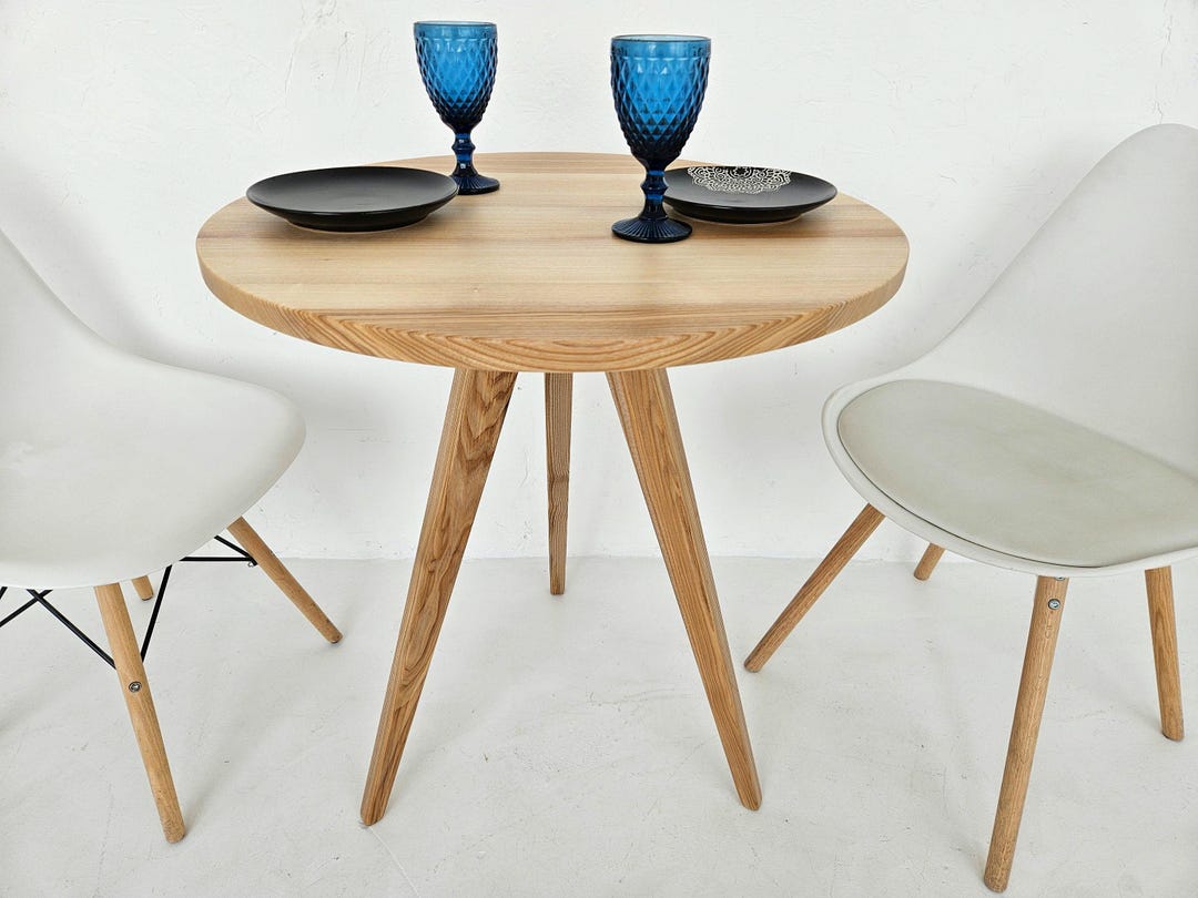 Round Wooden Table, Solid Wood Round Table, Round Dining Wood Table ...
