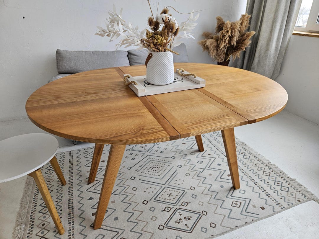 Round Transformable Dining Table | Adjustable Height Coffee Table ...