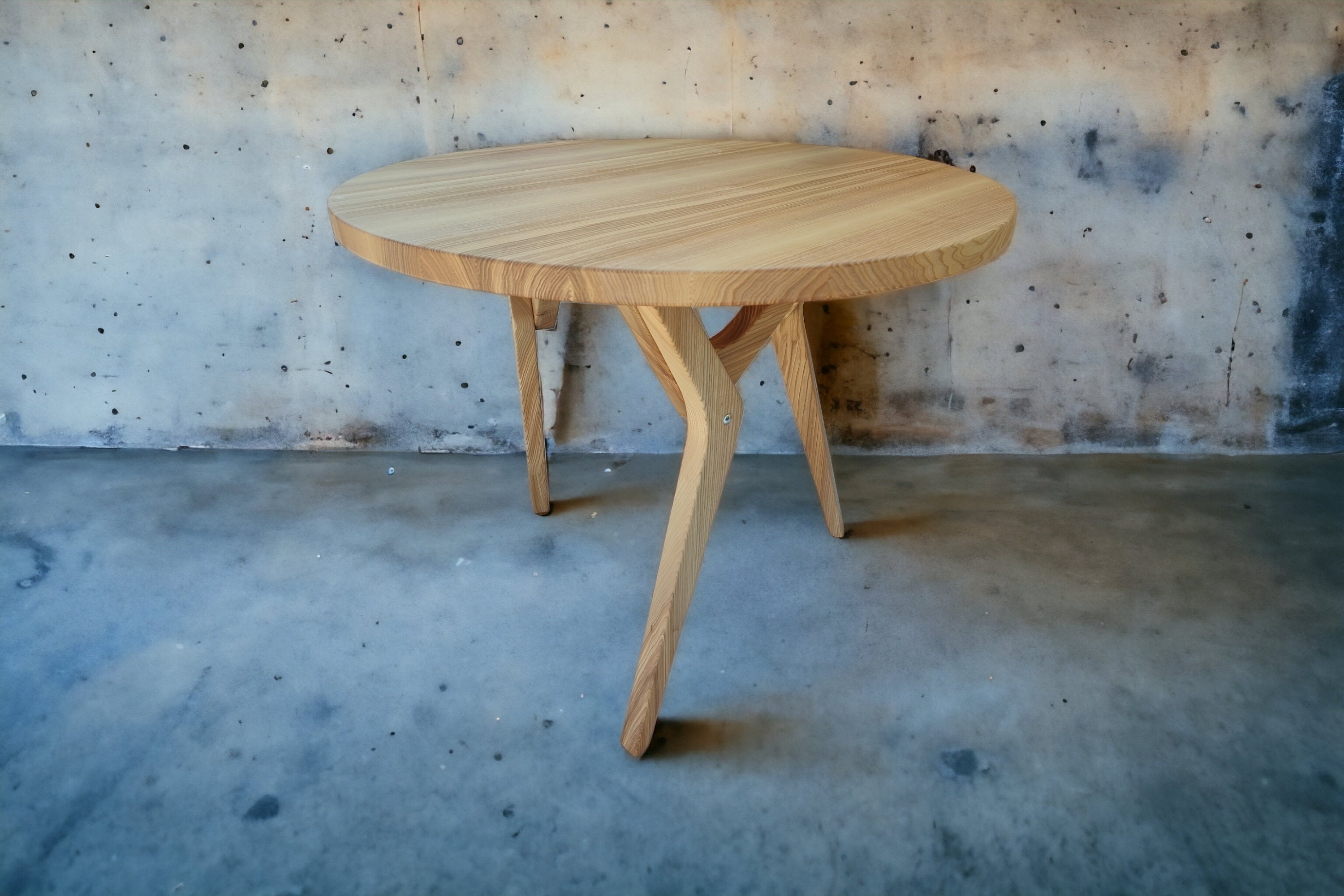 Transformable Round Wooden Coffee Table 2 in 1 With Variable Height Low ...