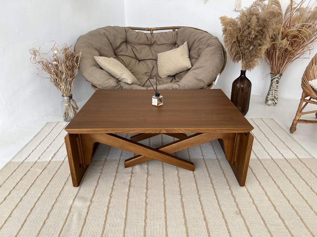 Transformer Table, 2-in-1 Table, Wooden Coffee Table, Dining Table ...