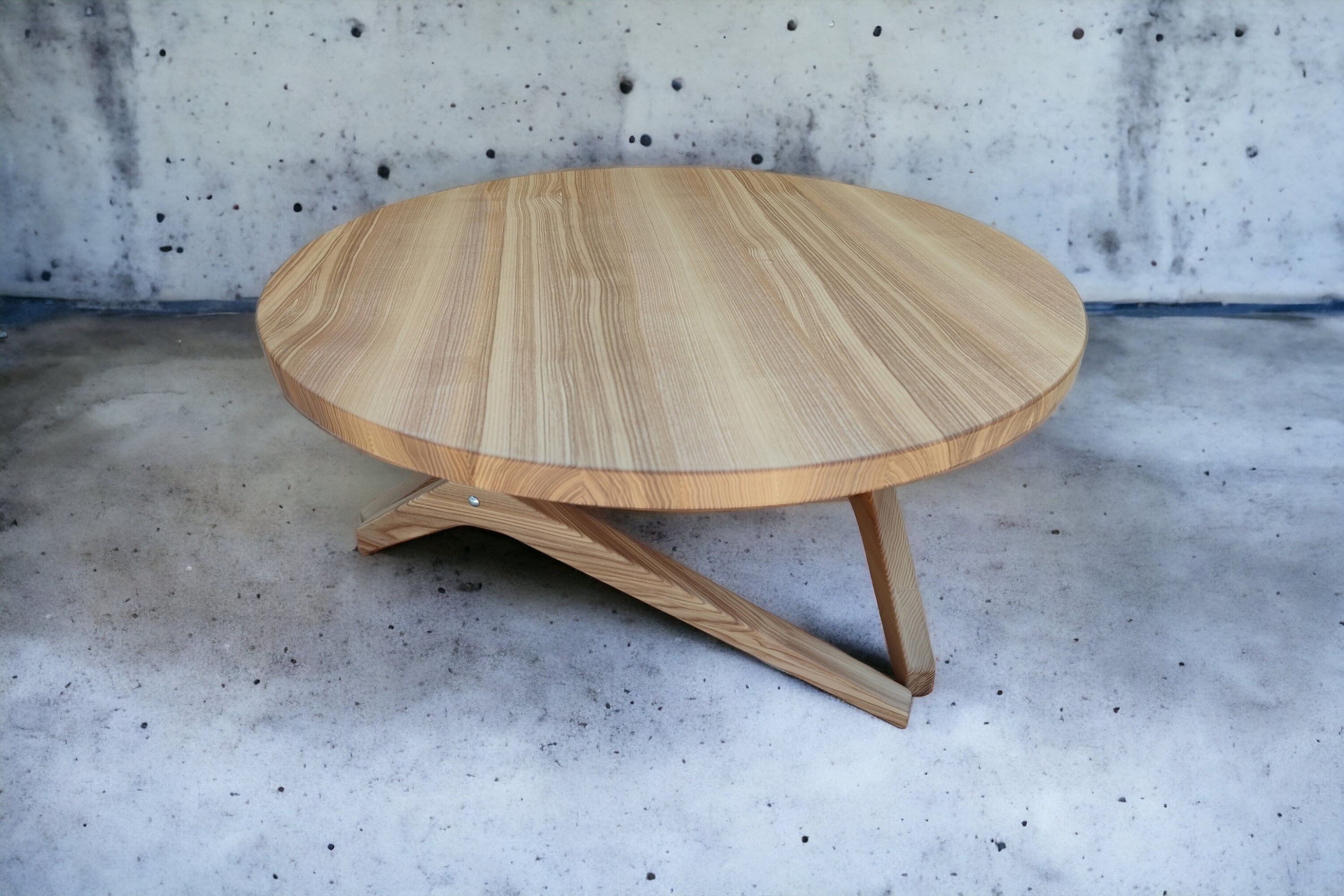 Transformable Round Wooden Coffee Table 2 in 1 With Variable Height Low ...