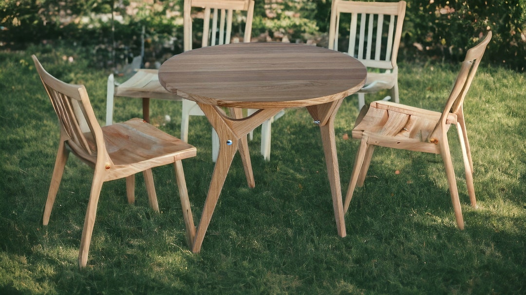 Transformable Round Wooden 2-in-1 Coffee Table in Oak With Variable ...