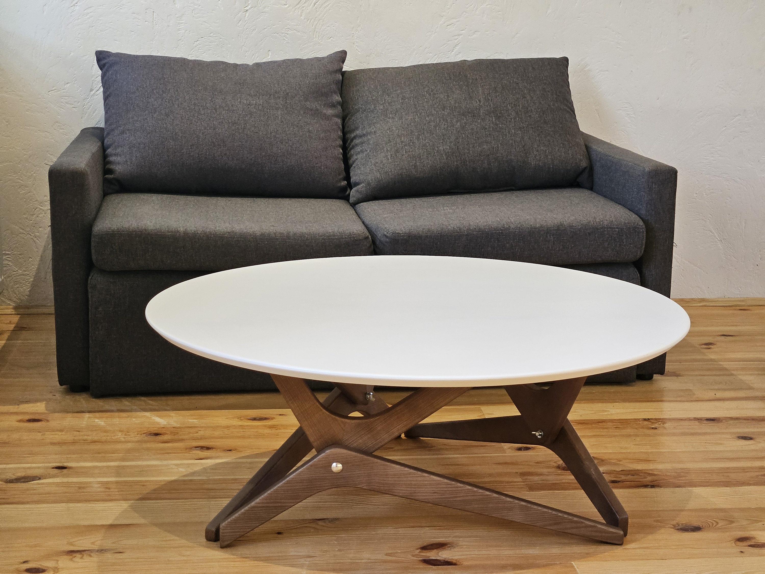 White Coffee Table | Transformer Round Wooden Coffee Table 2 in 1 ...