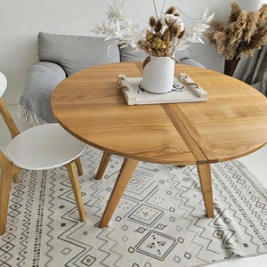 Round Transformable Dining Table | Adjustable Height Coffee Table ...
