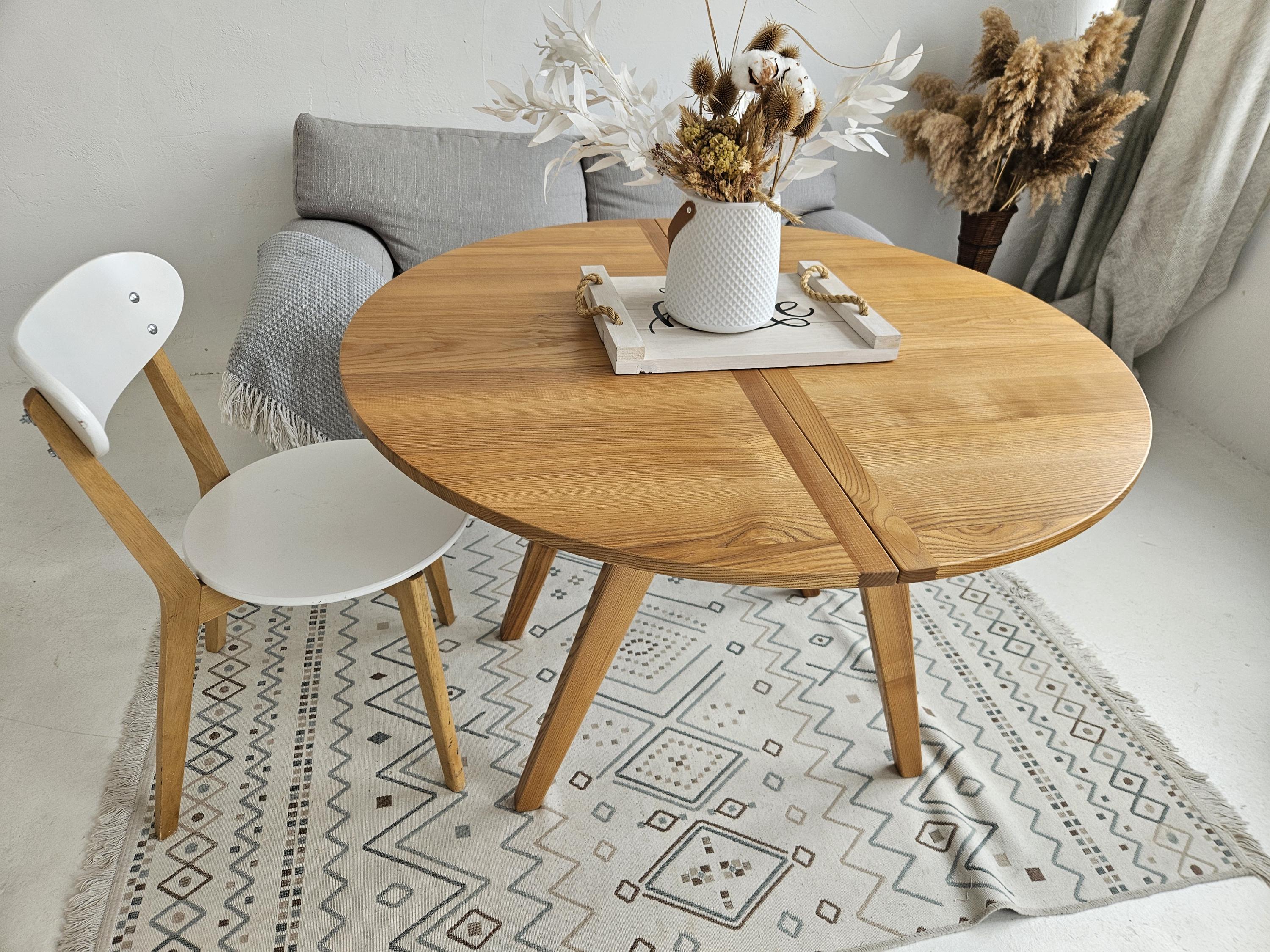 Round Transformable Dining Table | Adjustable Height Coffee Table ...