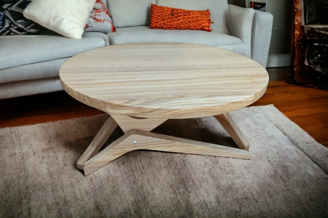 D800 Transformable Round Wooden Coffee Table 2 in 1 With - Etsy