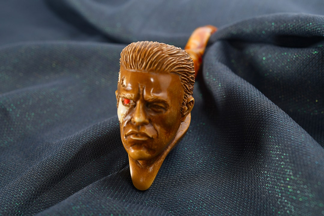 Personalized Terminator Pipe, Meerschaum Pipe, Block Meerschaum Pipe ...