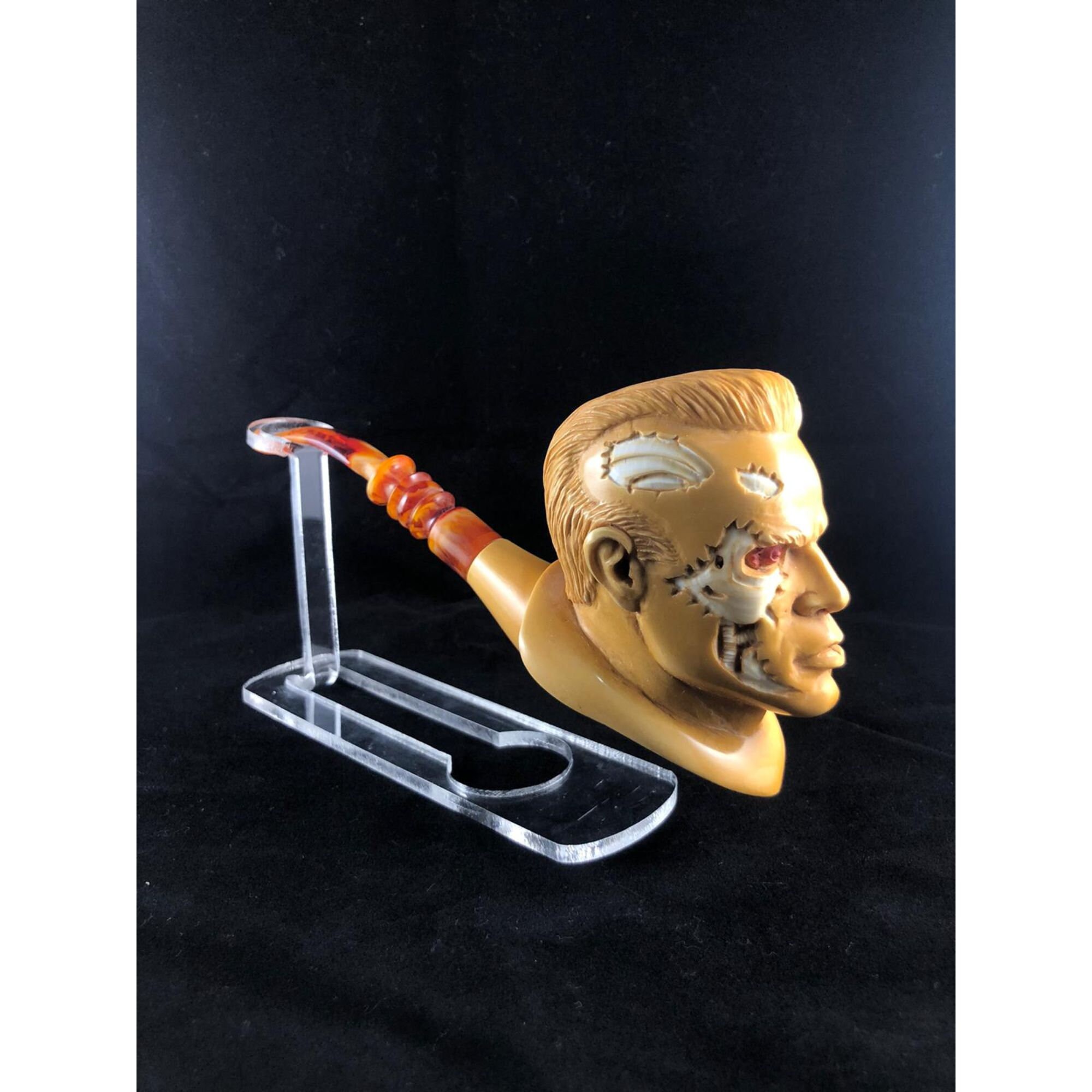 Terminator Pipe Meerschaum Pipe Hand-Carved Hand-Carved | Etsy