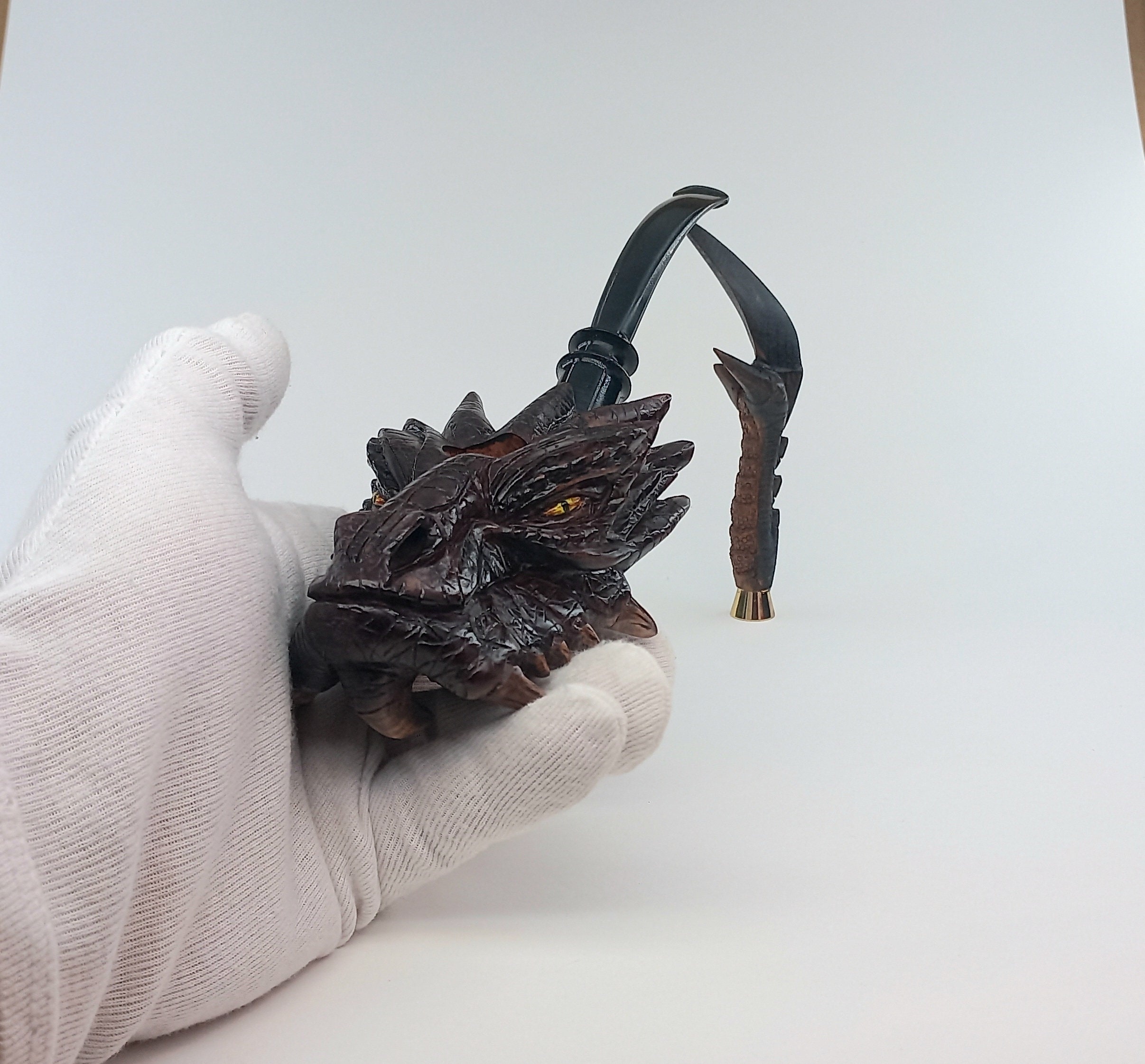 Personalized Black Polished Pipe Dragon Smaug Briar Pipe With - Etsy