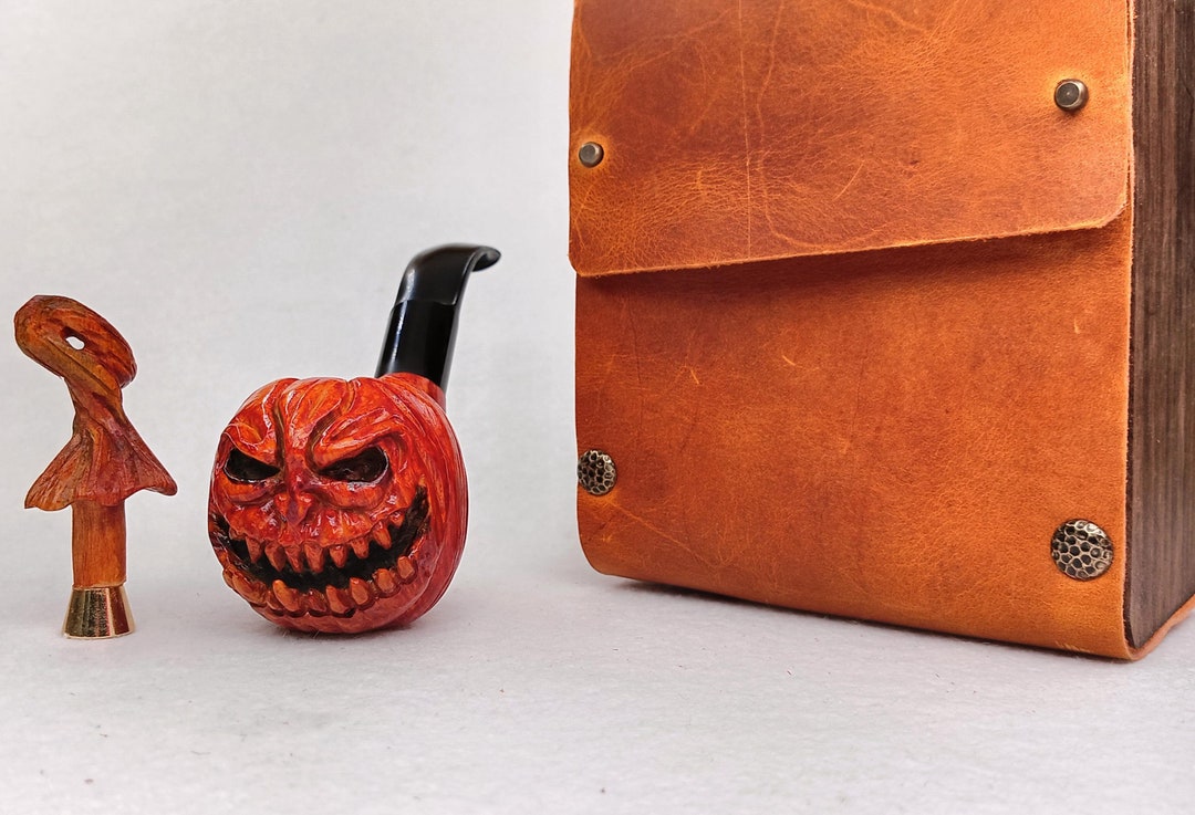 Personalized Halloween Briar Pipe, 6 Mm Pipe, Briar Pipe With Tamper ...