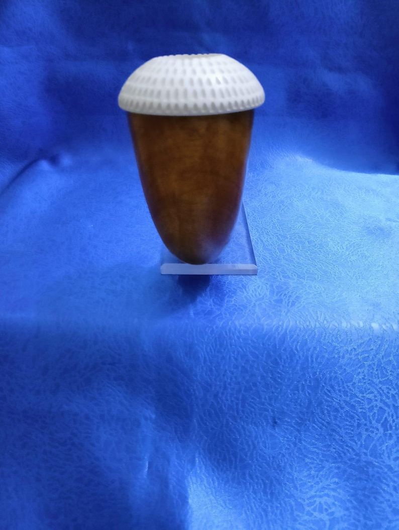 Lattice Calabash Pipe With Silver Ring, Wood Calabash Pipe, Block ...