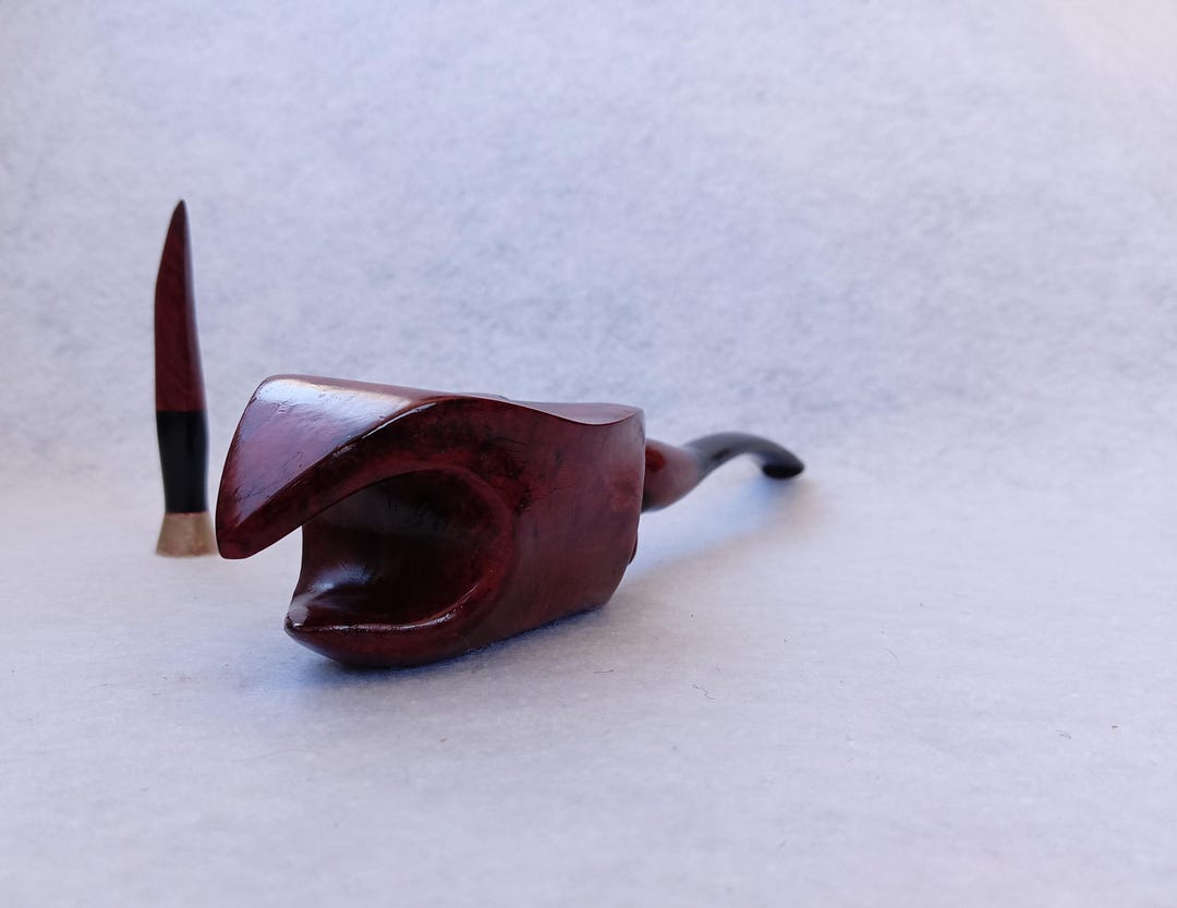 Hand-carved Freehand Briar Pipe With Acrylic Stem & Matching Tamper ...