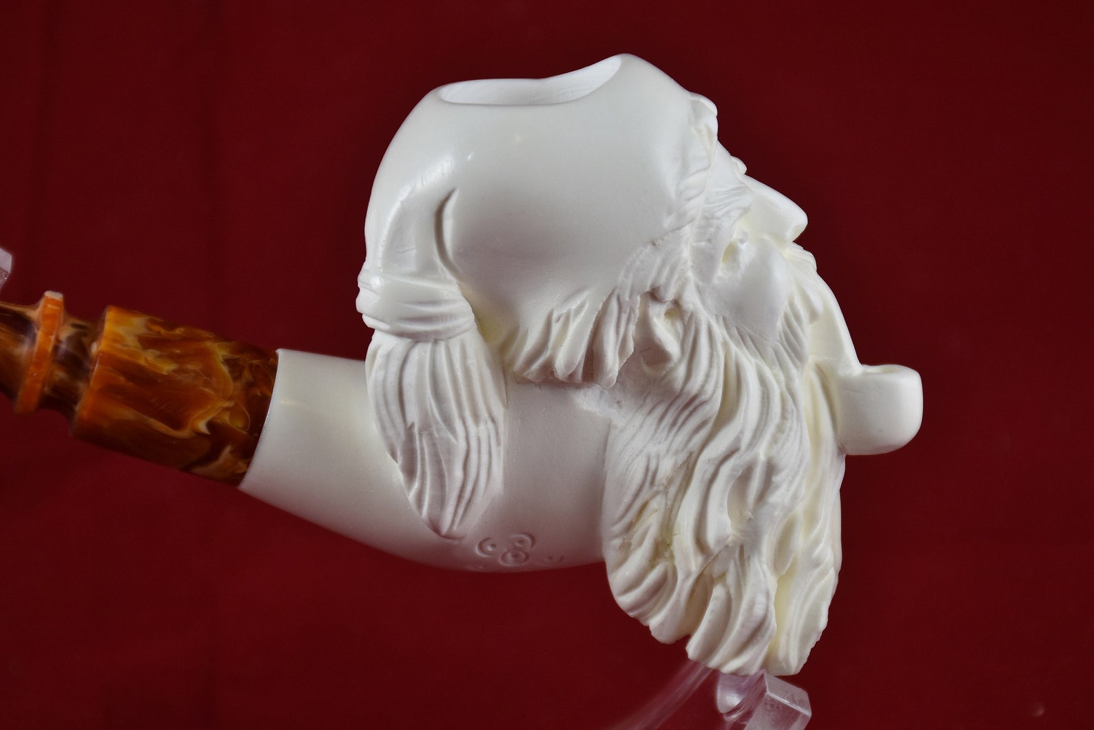 Bearded Man Meerschaum Pipe, Old Man Smoking Pipe, Block Meerschaum ...