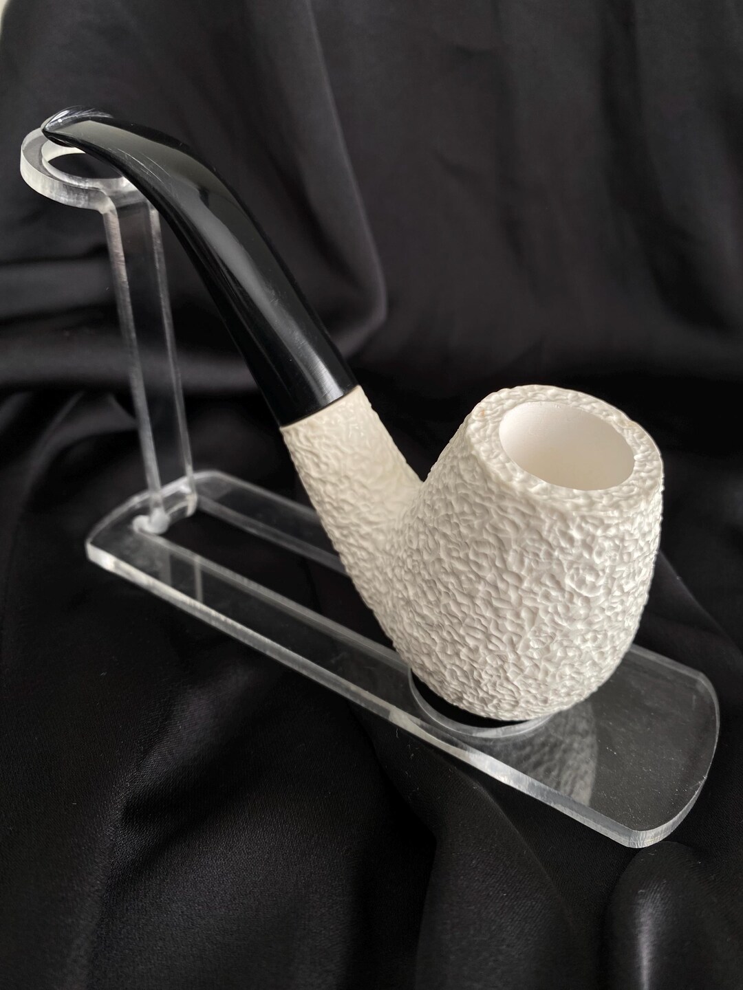 Large Bowl Rusticated Pipe, Meerschaum Pipe, Turkish Meerschaum, Block ...