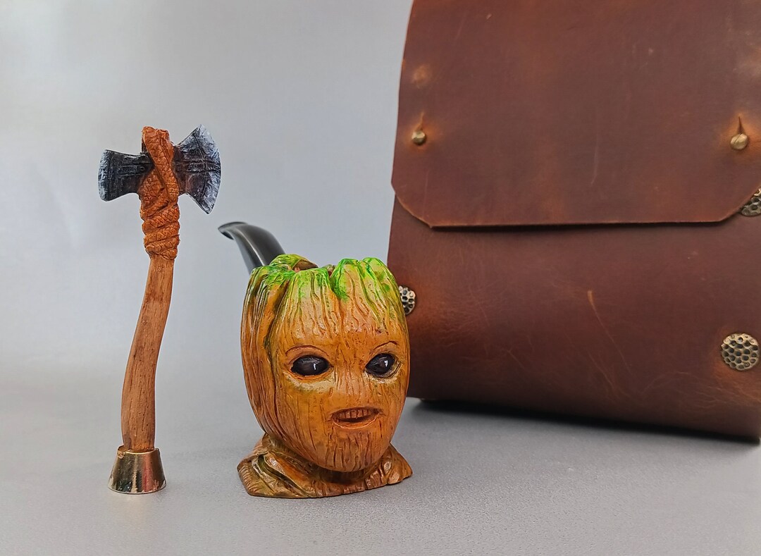 MADE TO ORDER, Groot Briar Pipe, Briar Pipe With Tamper and Bag ...