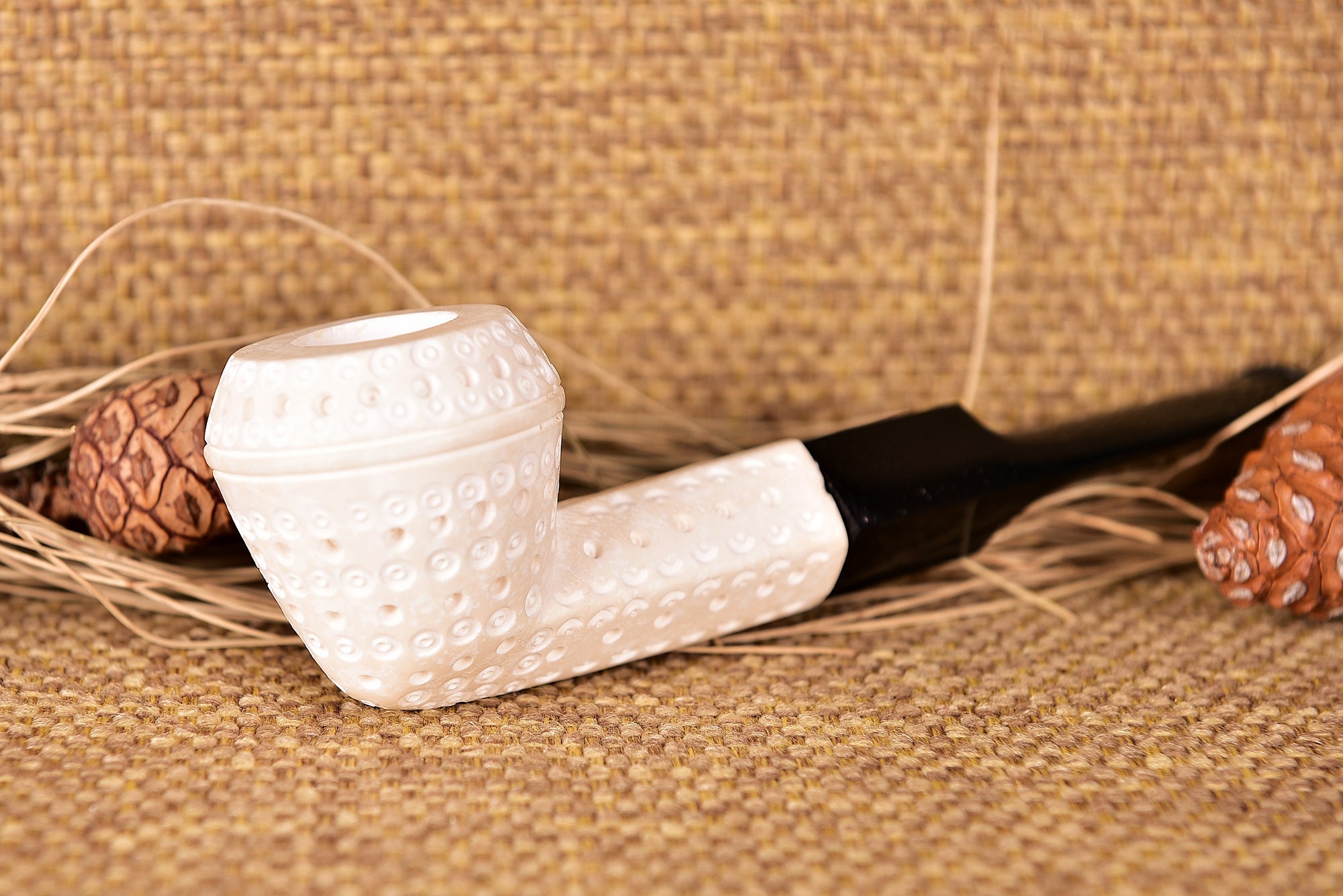 Bulldog Pipe Round Lattice Pipe Meerschaum Pipe Acrylic - Etsy