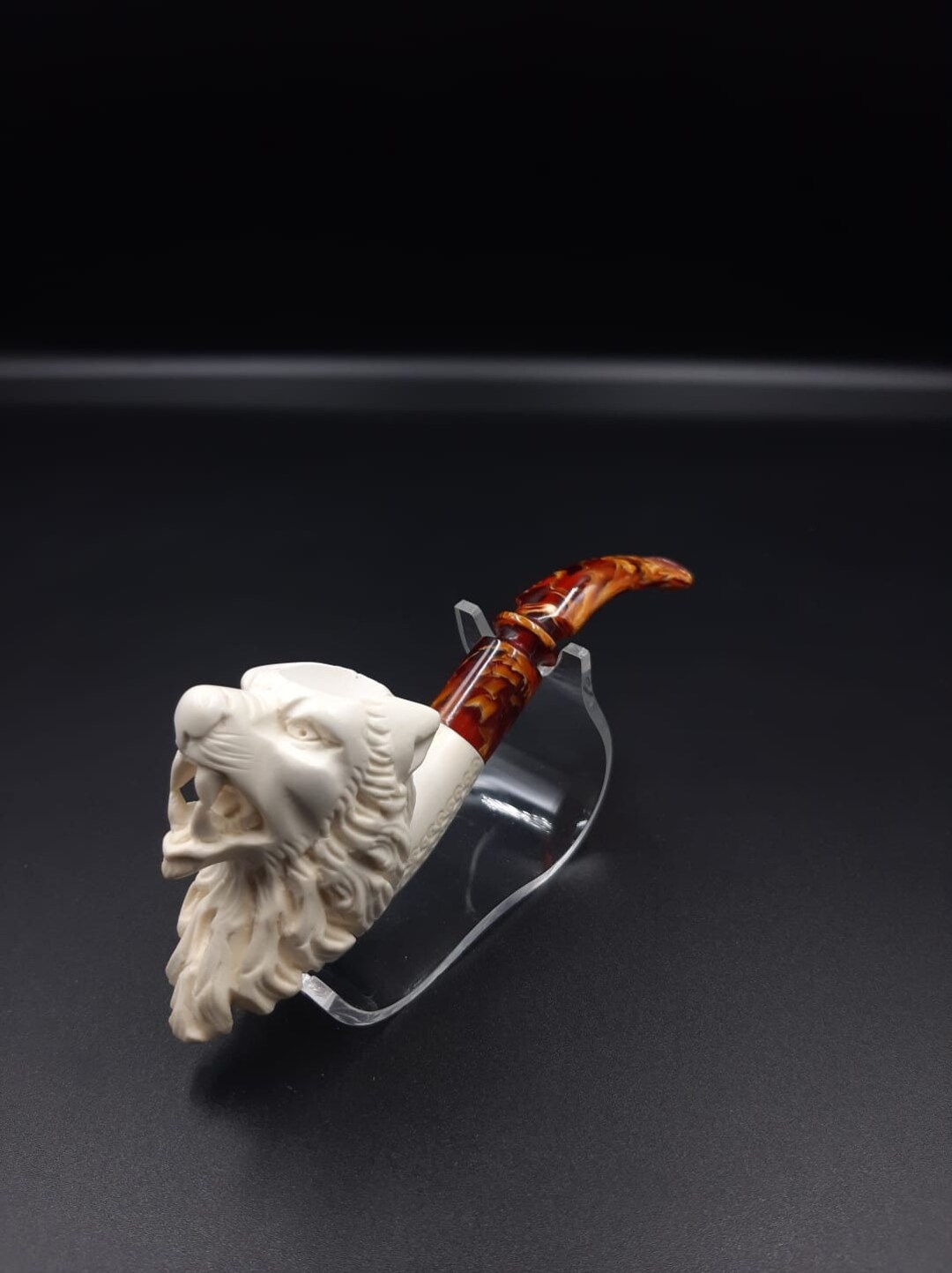 Meerschaum Wolf Pipe, Grey Wolf, Alpha Predator, Wolf Head, Exquisite ...