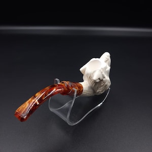 Meerschaum Wolf Pipe, Grey Wolf, Alpha Predator, Wolf Head, Exquisite ...