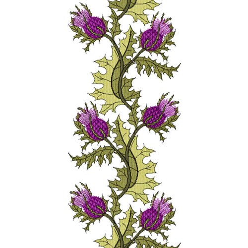 Flowers Border Machine Embroidery Design Thistle Border - Etsy