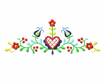 Floral Machine Embroidery Design Folk Pattern. Slovak Ornament | Etsy
