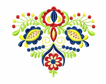 Floral Machine Embroidery Design Folk Pattern. Slovak Ornament | Etsy